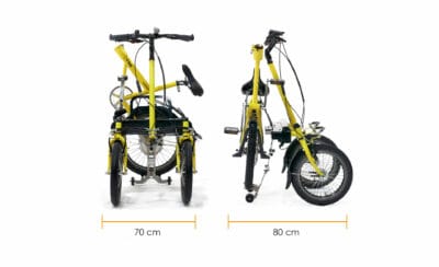SPLIT folding electric tricycle. Safe, stable and foldable e-trike