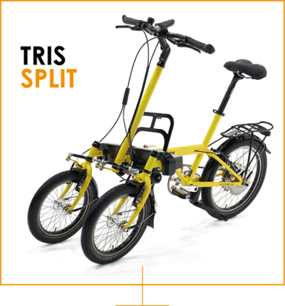 SPLIT folding electric tricycle. Safe, stable and foldable e-trike